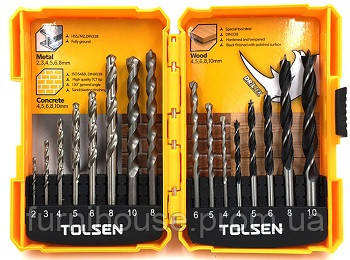 Купить Комплект сверл по металлу, дереву, бетону для дрели с ...