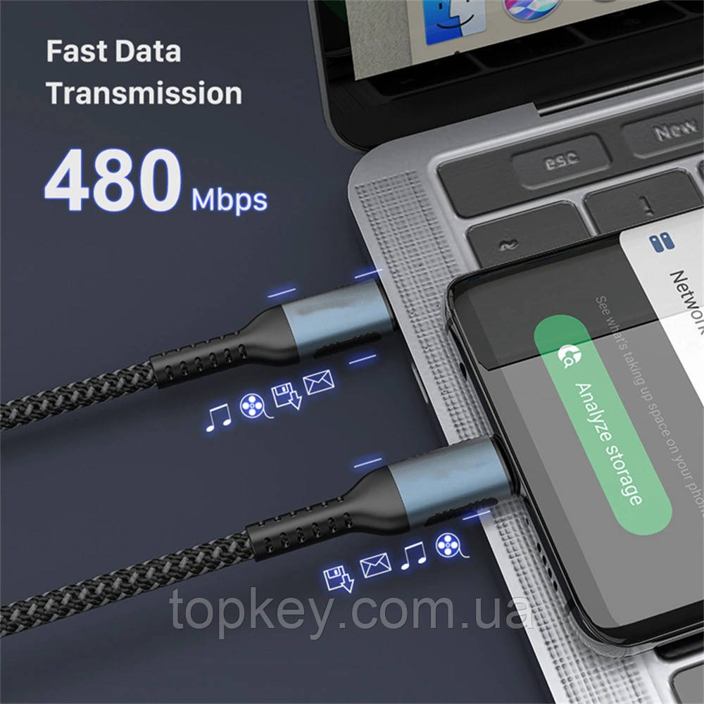 Кабель USB Type-C to Type-C 100W кабель USB C to C для ноутбука ...