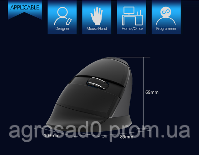 Купить Мышка компьютерная беспроводная Delux M618 Mini вертикальная с ...