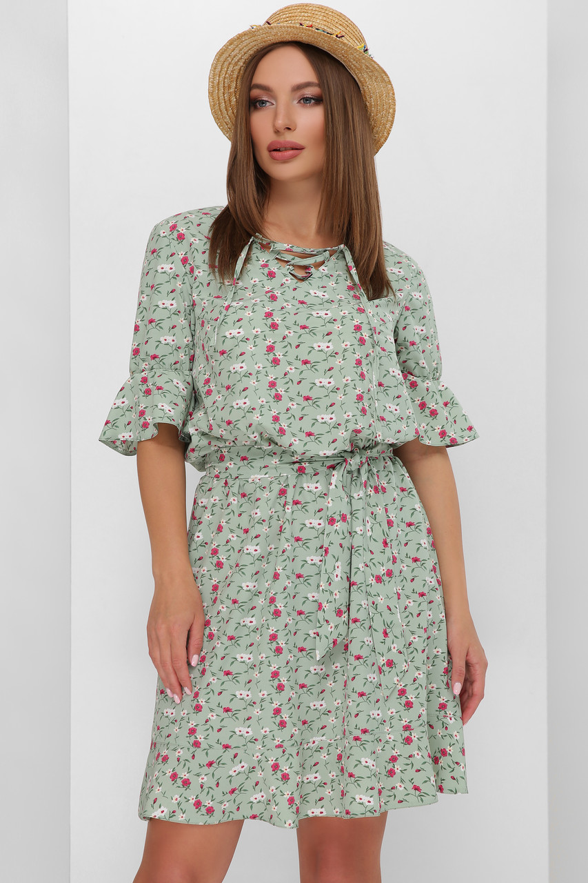 Купити Літнє зелене плаття з оборками ціна 575 ₴ Prom Ua Id