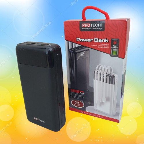 Внешний Аккумулятор Повербанк PROTech B-06 30000 MAh 2A 5W USB/Type-C/MicroUSB/Lightning, Мощный ...