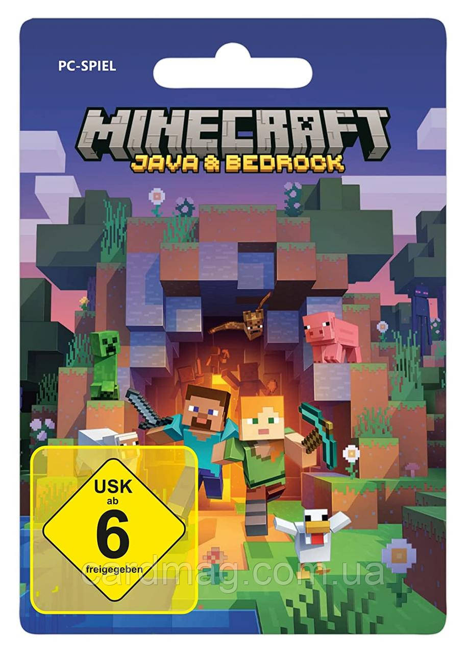 Minecraft Java Windows 10 11 Bedrock Edition Ключ для ПК Регіон