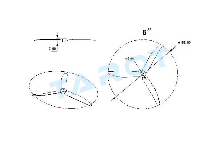 Купить Пропеллеры для мультикоптеров Tarot 6045 3-лопастные 2шт лопасти ...