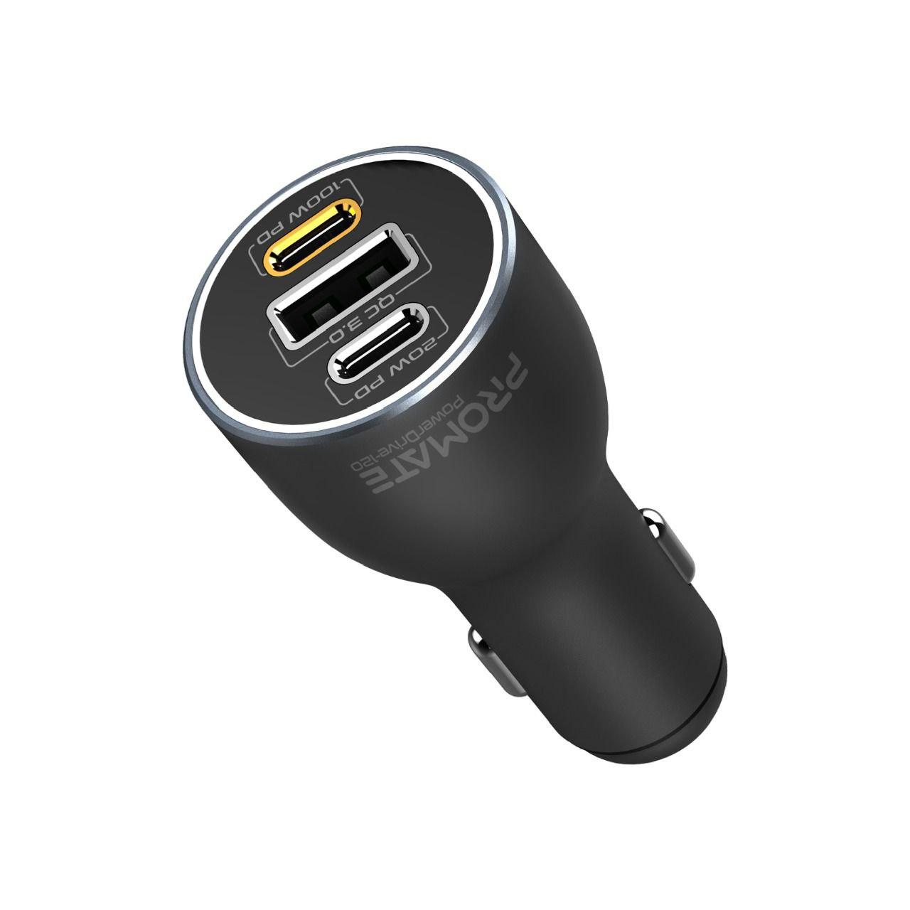 Замовити Автомобільний зарядний пристрій Promate PowerDrive-120 W 2xUSB ...