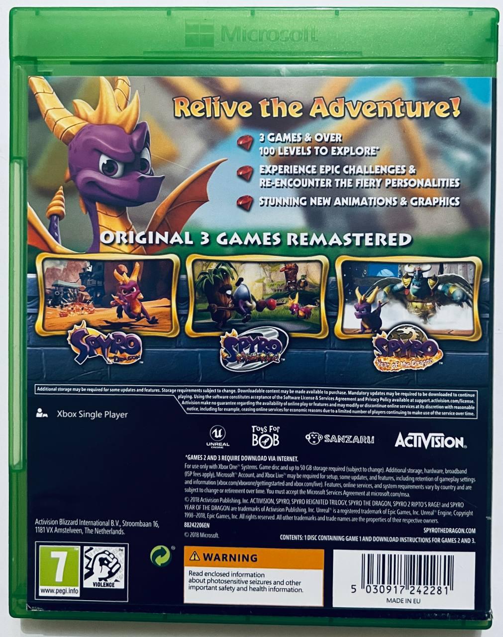 Spyro Reignited Trilogy, Б/У, английская версия - диск для Xbox One (ID ...