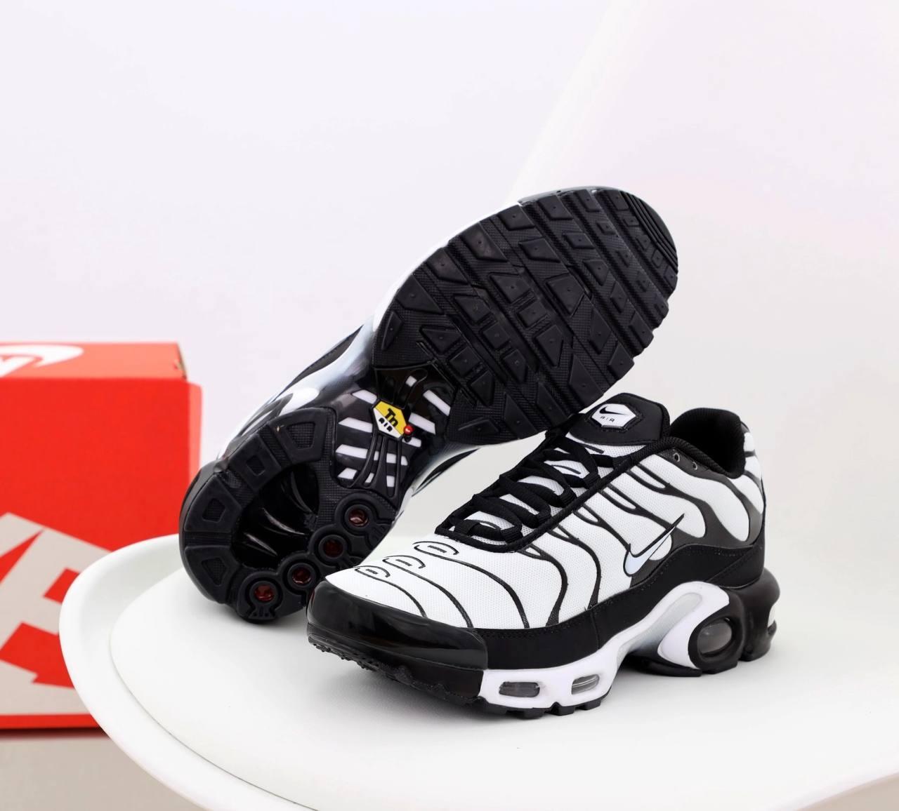 Кросівки чоловічі та жіночі Nike air max TN+ white black / Найк аір ...