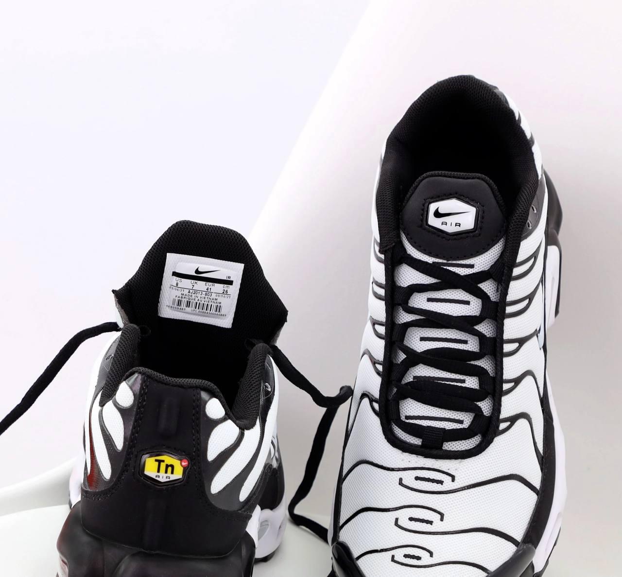 Кросівки чоловічі та жіночі Nike air max TN+ white black / Найк аір ...
