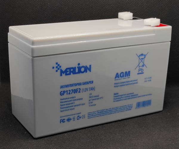 Купити Акумуляторна батарея Merlion GP1270F2 12v 7Ah, ціна 663 ₴ - Prom ...