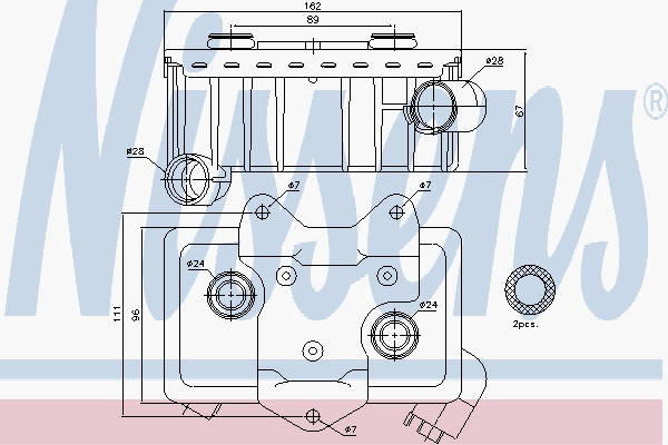 Радиатор масляный MERCEDES C-CLASS W 202 (93-) (пр-во Nissens) 90582 ...
