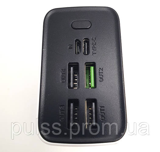 Мощный Повербанк Power Bank с быстрой зарядкой 30000mAh 4 USB /Type-C ...