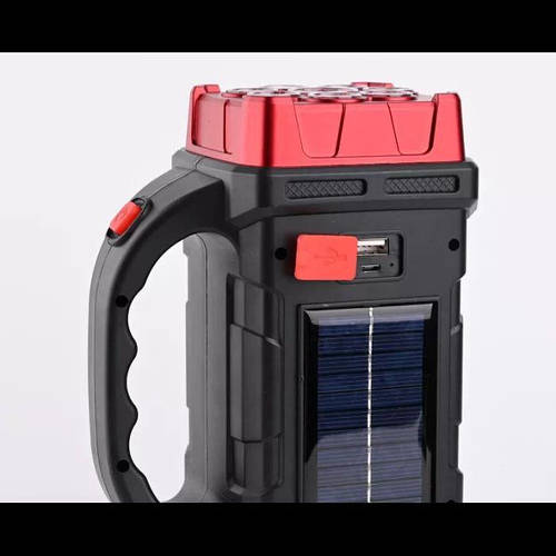 Фонарь ручной светодиодный на солнечной батарее с аккумулятором LED ...