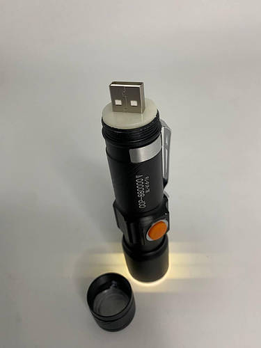 Фонарик ручной X-Balog протиударний, вологостійкий із заряджанням USB Тактичний ліхтар POLICE BL ...