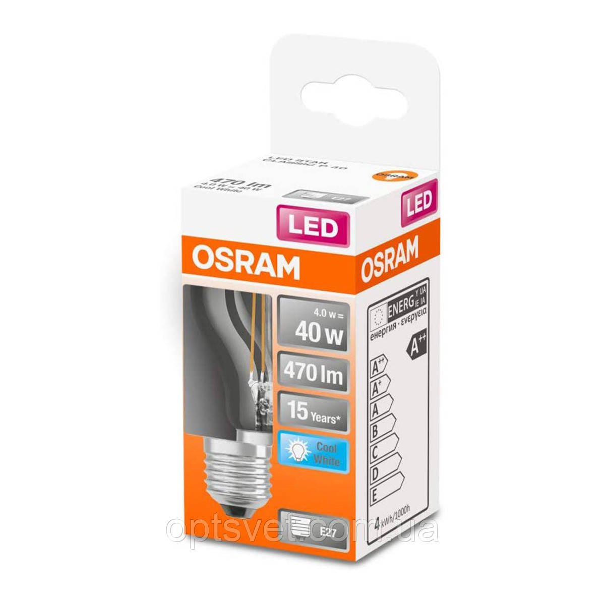 Купити LED-лампа OSRAM Star Classic Filament P40 4W E27 4000K 230 V ... Купити LED-лампа OSRAM Star Classic Filament P40 4W E27 4000K 230 V ...