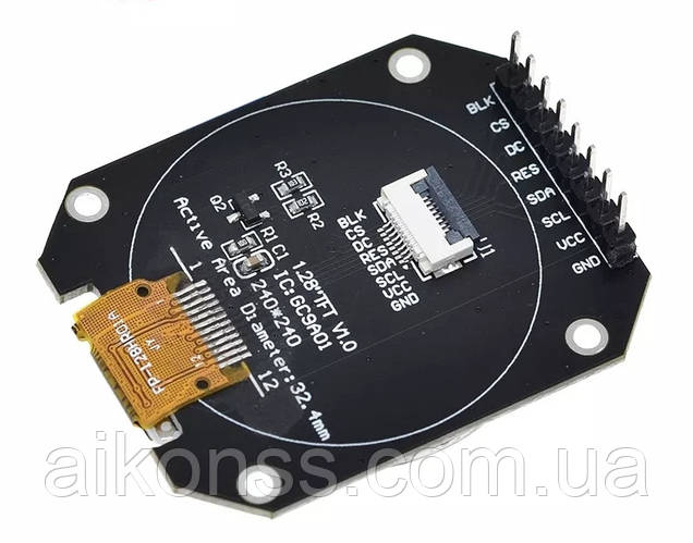 Купить GC9A01 Круглый модуль TFT дисплей 1.28 дюйма 240x240 PCB для ...