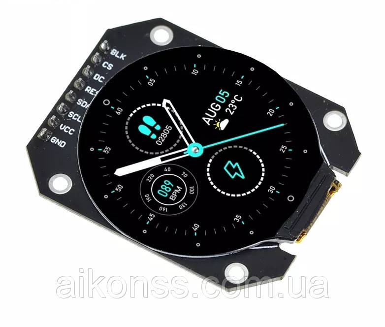 Купить GC9A01 Круглый модуль TFT дисплей 1.28 дюйма 240x240 PCB для ...