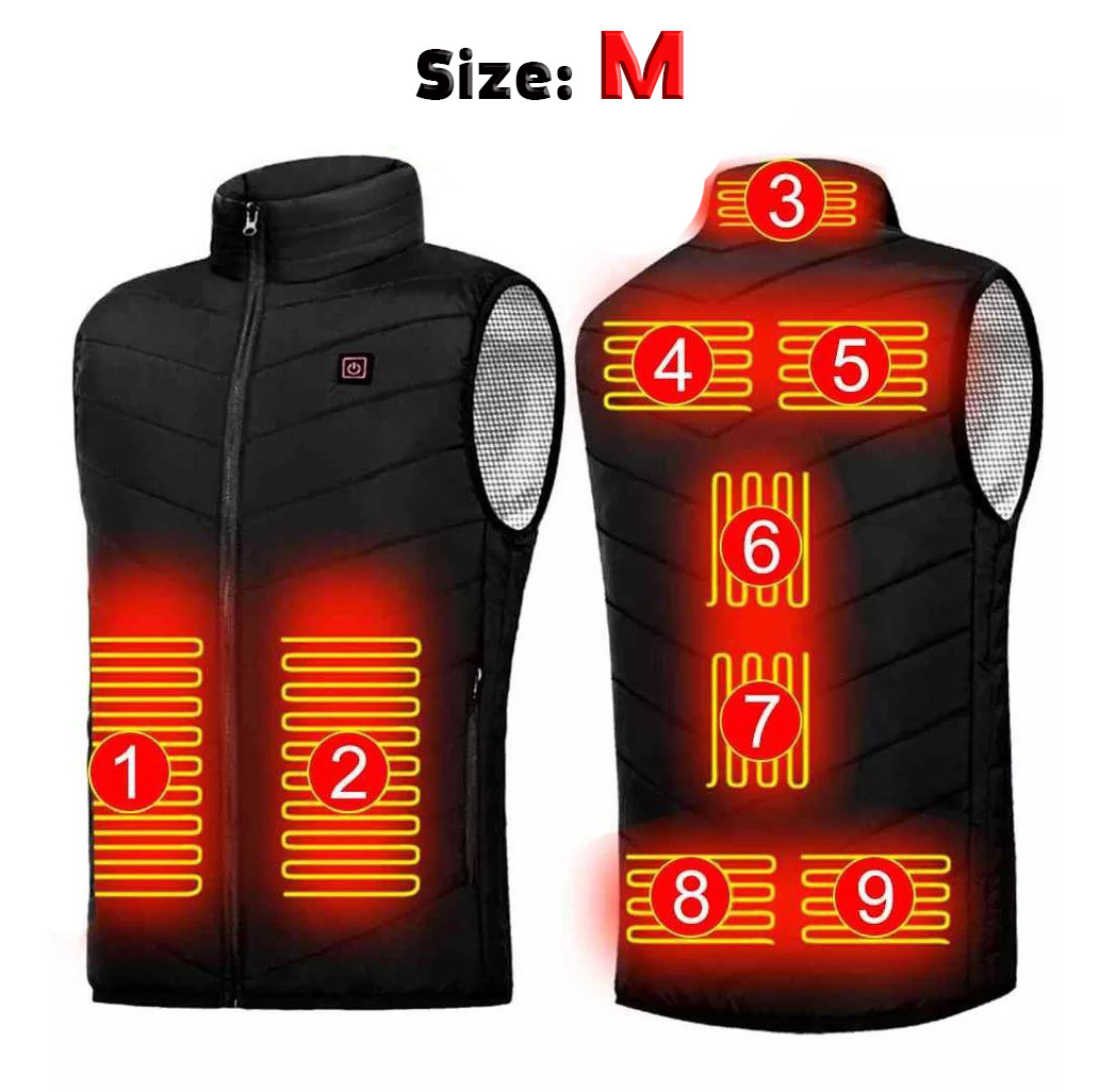 Жилет с Подогревом, Размер M, от PowerBank (USB-кабель), 9 Зон ...