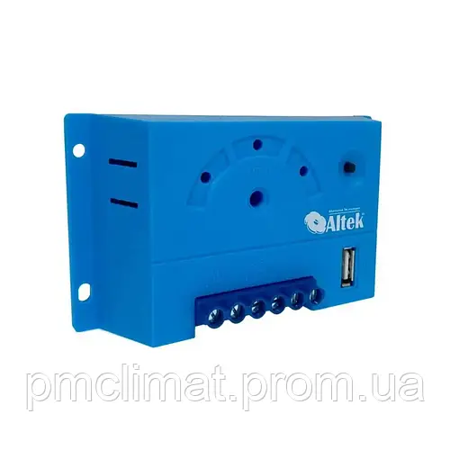 Контролер заряду ALTEK P-10А/12V-USB на основі ШІМ, 1 вихід USB 5 В 2 А ...
