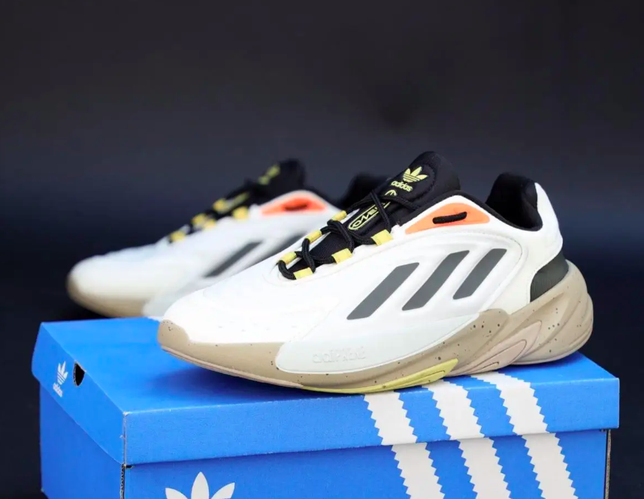 Мужские кроссовки Adidas Ozelia черно-белые, Адидас Озелия замша ...