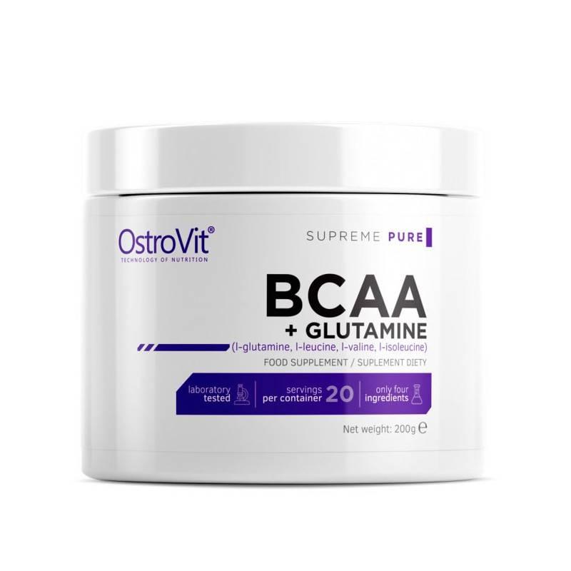 Аминокислоты Бцаа Ostrovit BCAA+L-Glutamine 200 г (без вкуса): продажа ...