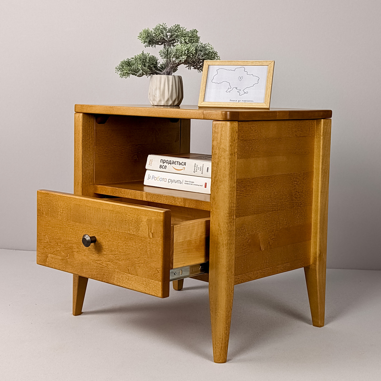 Прикроватная Тумбочка с Полкой "Хюгге" Из Дерева. Бесплатная Доставка ...