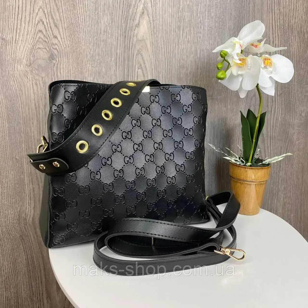 Стильна Жіноча Сумка на Плече в Стилі Гучі З Тисненням, Сумочка для ...