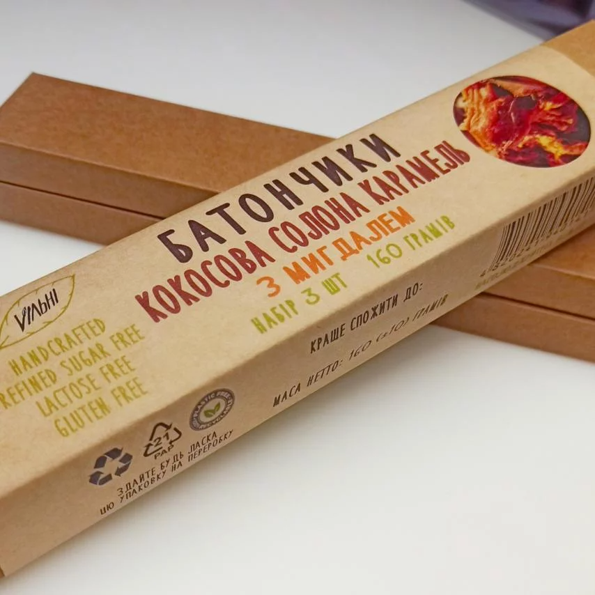 Купить Батончики "Кокосова солона карамель з мигдалем" (3шт) без цукру ...