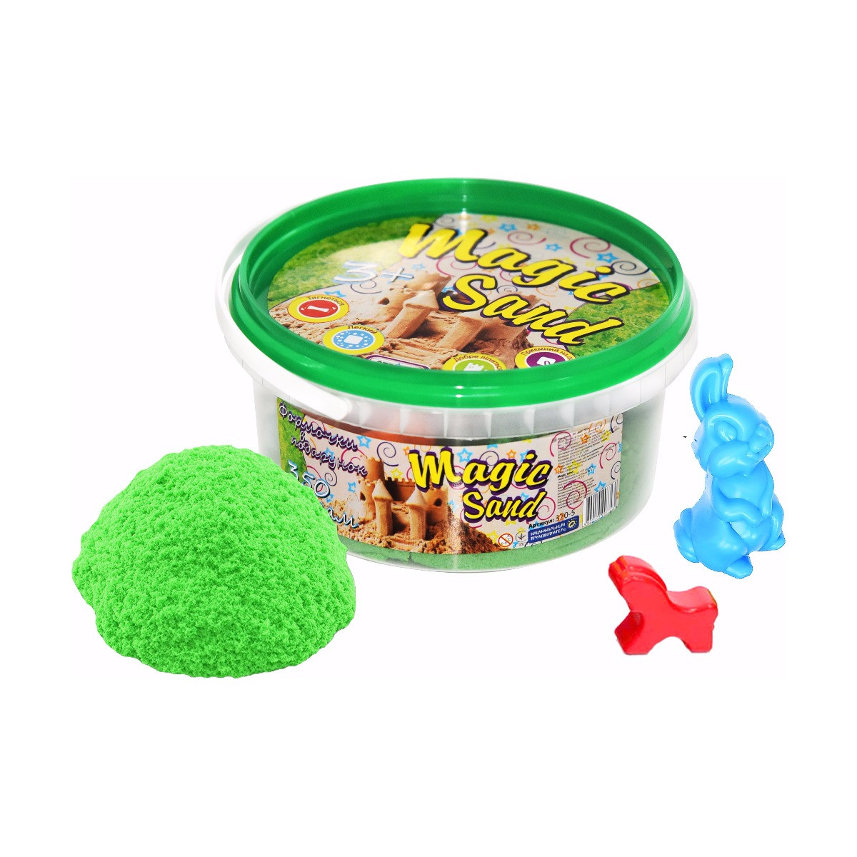 Купити Кінетичний пісок Strateg Magic Sand зелений у відрі 350 г (370-5 ...