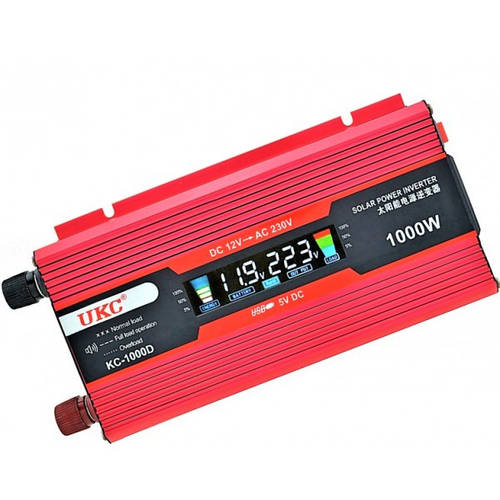 Перетворювач струму UKC 1000W KC-1000D AC/DC з LCD дисплеєм / Автомобільний інвертор 1000W, ціна ...
