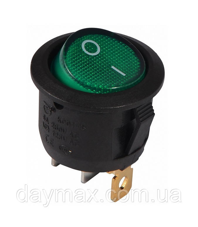 KCD1-5-101N G/B 220V Переключатель 1 Клав. Круглый с Подсветкой ...