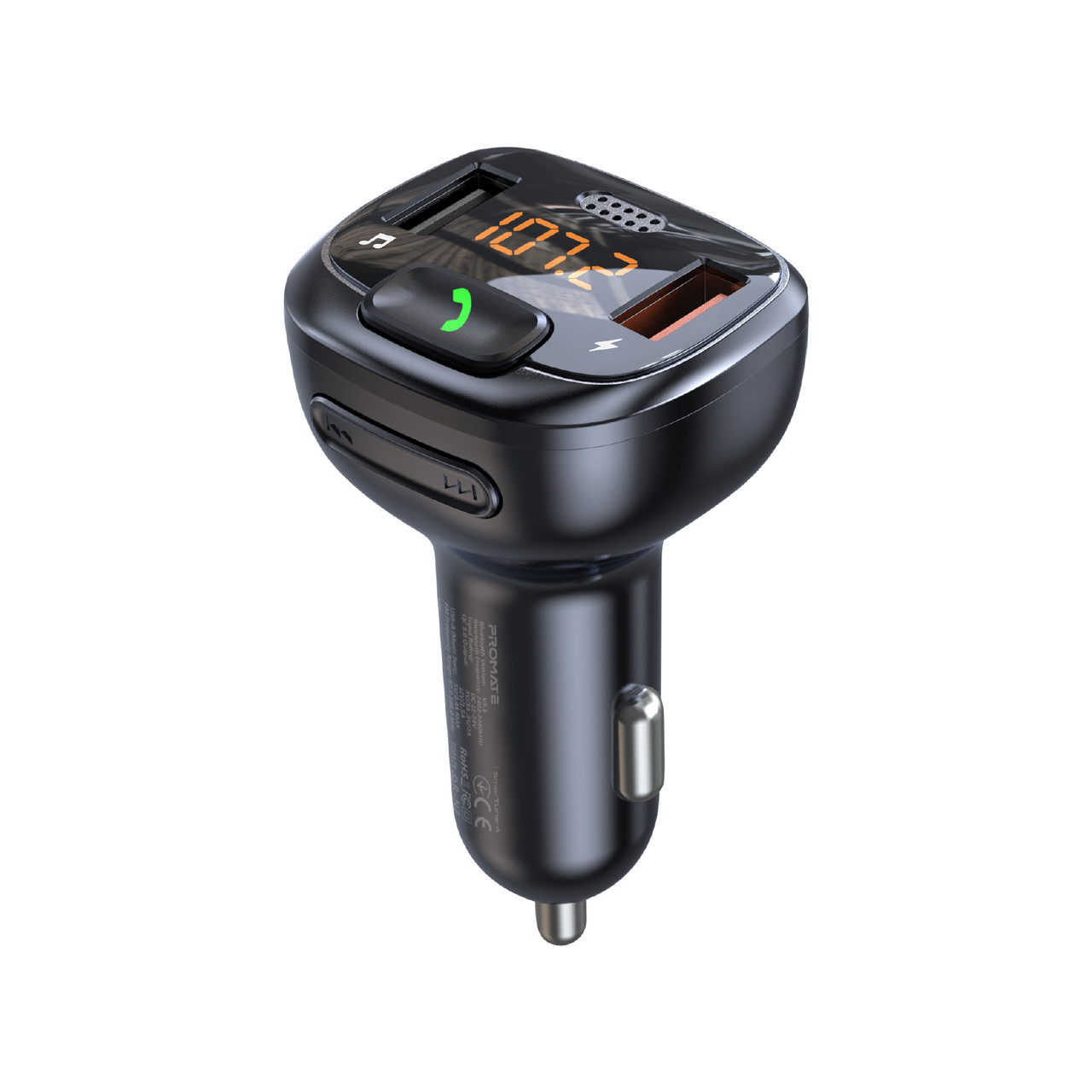 Заказать Bluetooth FM-трансмиттер Promate SmarTune-4 USB QC3.0/USB OTG ...
