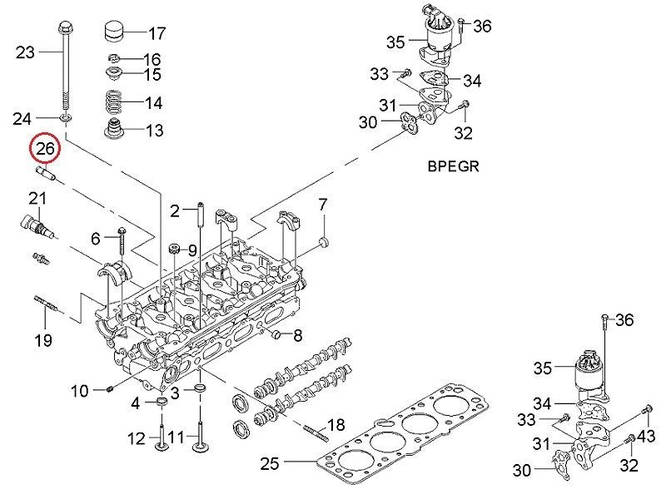 Трубка ГБЦ теплоотводящая Авео 1.6 Лачетти 1.6 Такума 1.6 GM 96814870 ...
