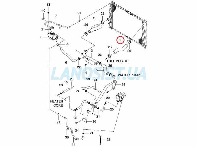 Патрубок радіатора Авео 1.5 МКПП GM (верхній) 96536591 (ID#1752845042 ...