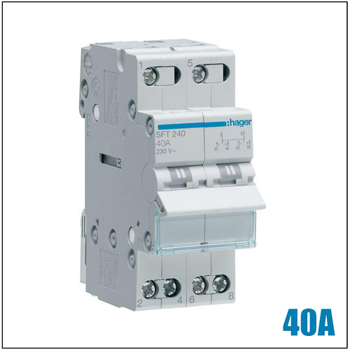Переключатель ввода резерва Hager I-0-II 2P 40 А (SFT240) (ID ...
