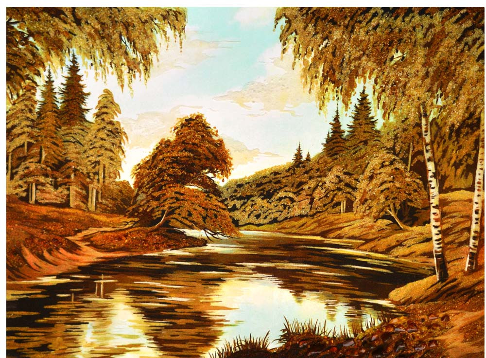 Картина з бурштину берези біля річки Rb 22 ціна 1560 грн — Prom Ua Id 1753141978