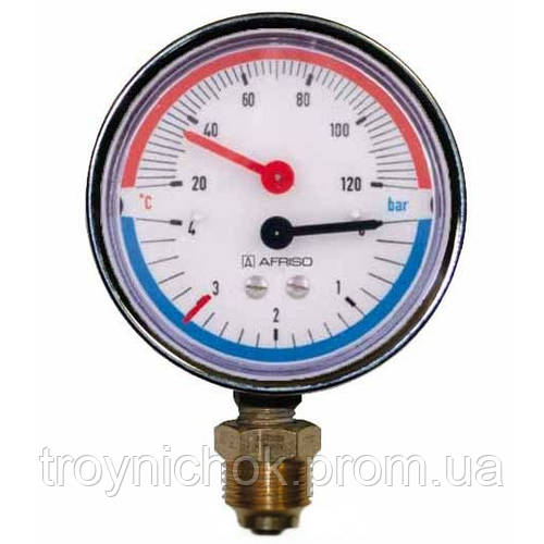 Термоманометр AFRISO тип ТМ 80 RAD I 0-6 бар I 1/2" I 20-120°С (ID#1753148382), цена: 806 ...