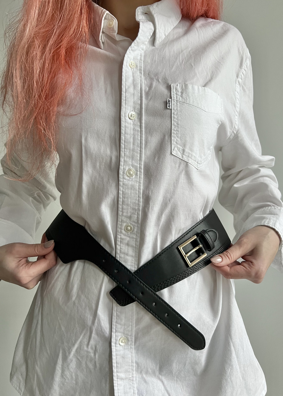 Купить Пояс баска женский широкий на талию с золотистой пряжкой, ремень ...