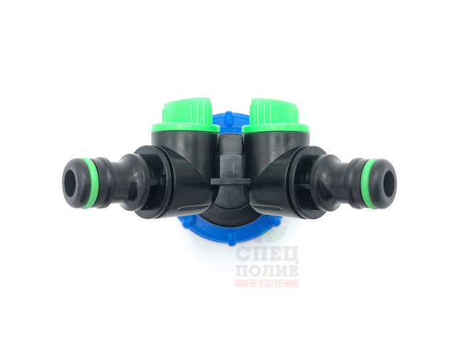 Купити Подвійний кран для куба з крупною різьбою 60 мм, перехідник на ...