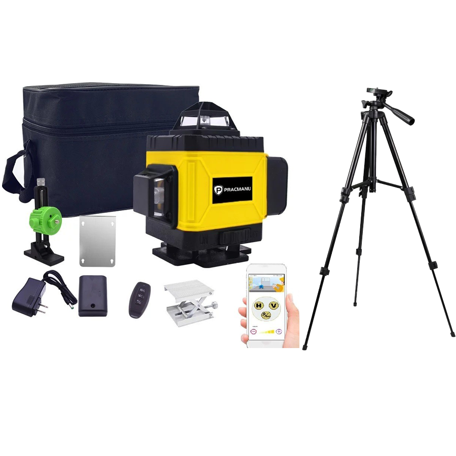 4D Лазерний рівень PRACMANU 4D LD515 16 ліній 360° градусів для стяжки ...