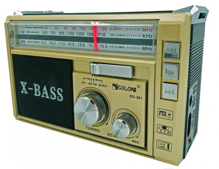 Аккумуляторный FM Радиоприемник Bluetooth с Фонариком GOLON RX-381BT ФМ ...