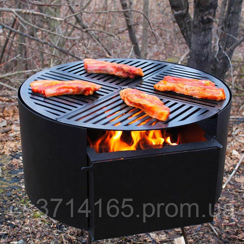 Мангал барбекю SP Ø 700 мм (12/220 В) гриль крутящийся, реберня ...