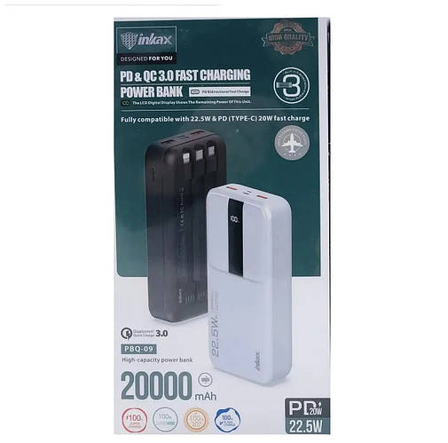 Купить Универсальный Power Bank Inkax PBQ-09 20000mAh QC3.0 22.5W, цена ...