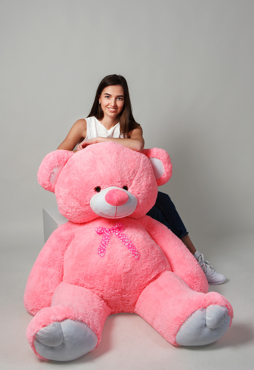 Большой Плюшевый медведь 200 см розовый , Мишки 2 метра, подарок для ...