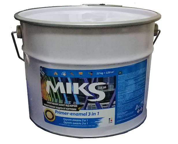 Купити MIKS грунт-емаль по металу "3 в 1" шоколадно-коричнева (RAL 8017 ...