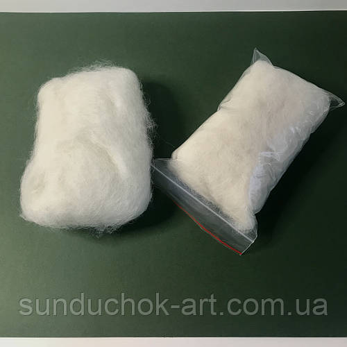 Купить Шерсть кардочес новозеландський №1001 Біла, 10грамів, цена 25 ...