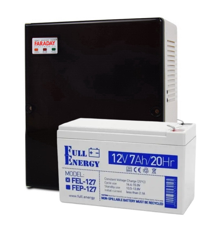 ДБЖ 12В Faraday Electronics 85W UPS Smart ASCH PLB + Гелева АКБ Full Energy FEL-127 12 V 7 Ah ...