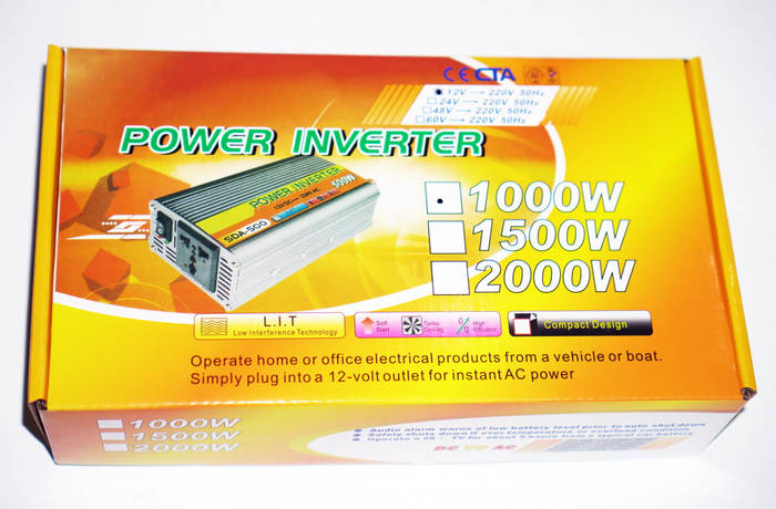 Преобразователь напряжения 12V в 220V 1000W Blue мощный автомобильный ...
