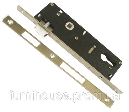 Корпус замка под цилиндр на узкопрофильные двери 85 mm 165-35, лицевая ...