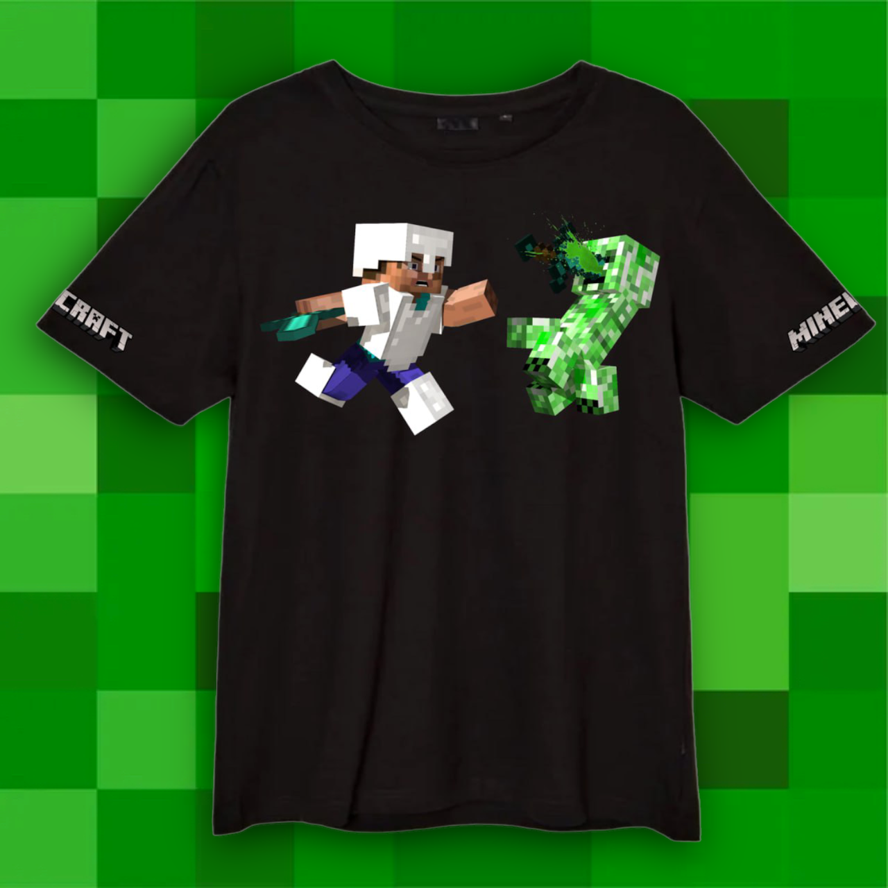 Футболка с Принтом MINECRAFT Майнкрафт Черный, 116 — Купить Недорого на ...