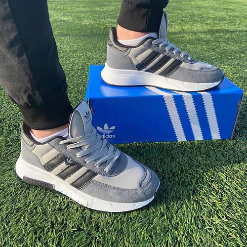 Купити Чоловічі кросівки Адідас сірі білі кросівки Adidas замша ...