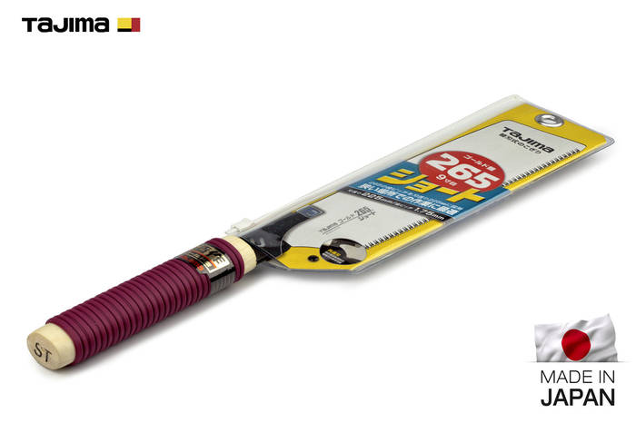 Пила ручная японская по дереву TAJIMA Japan Pull GNC-265ST ротанговая короткая ручка 265 мм ...